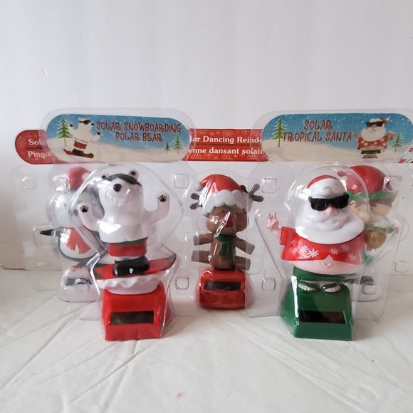 Accents | Solar Bubbleheads 5 Sunshine Santa Elves Christmas | Poshmark